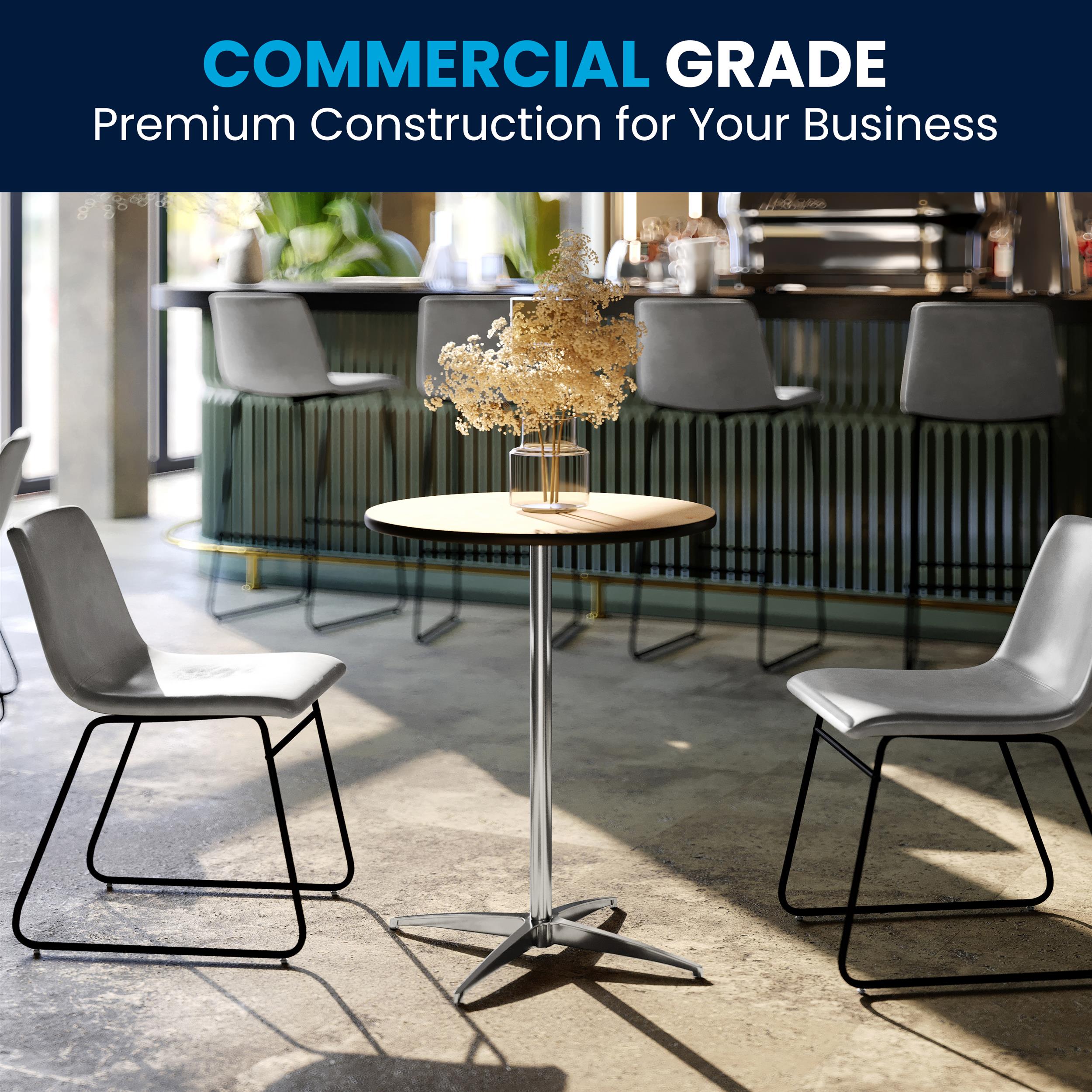 Flash Furniture 24" Round Adjustable Cocktail Table in Natural and ...