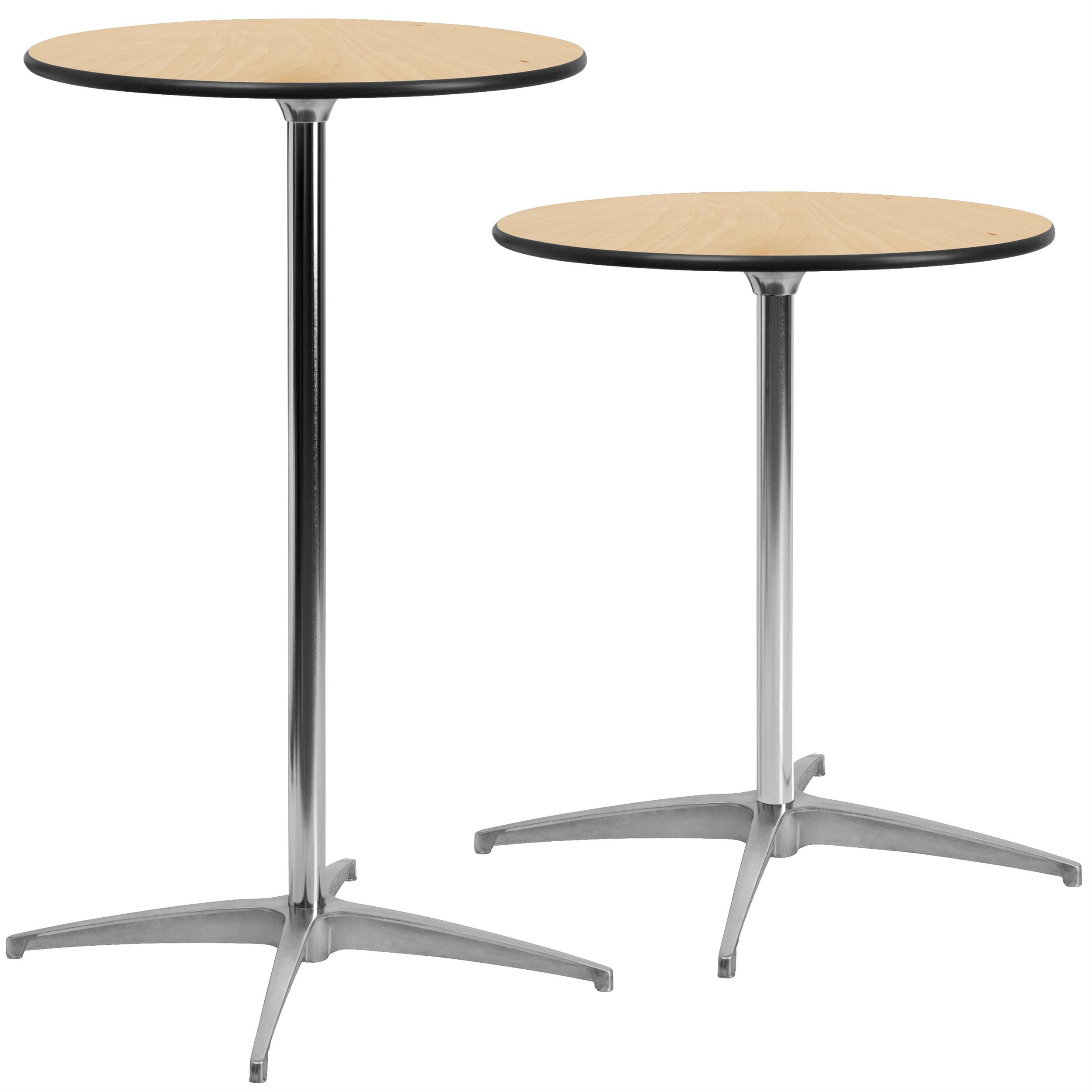 Flash Furniture 24" Round Adjustable Cocktail Table in Natural and ...
