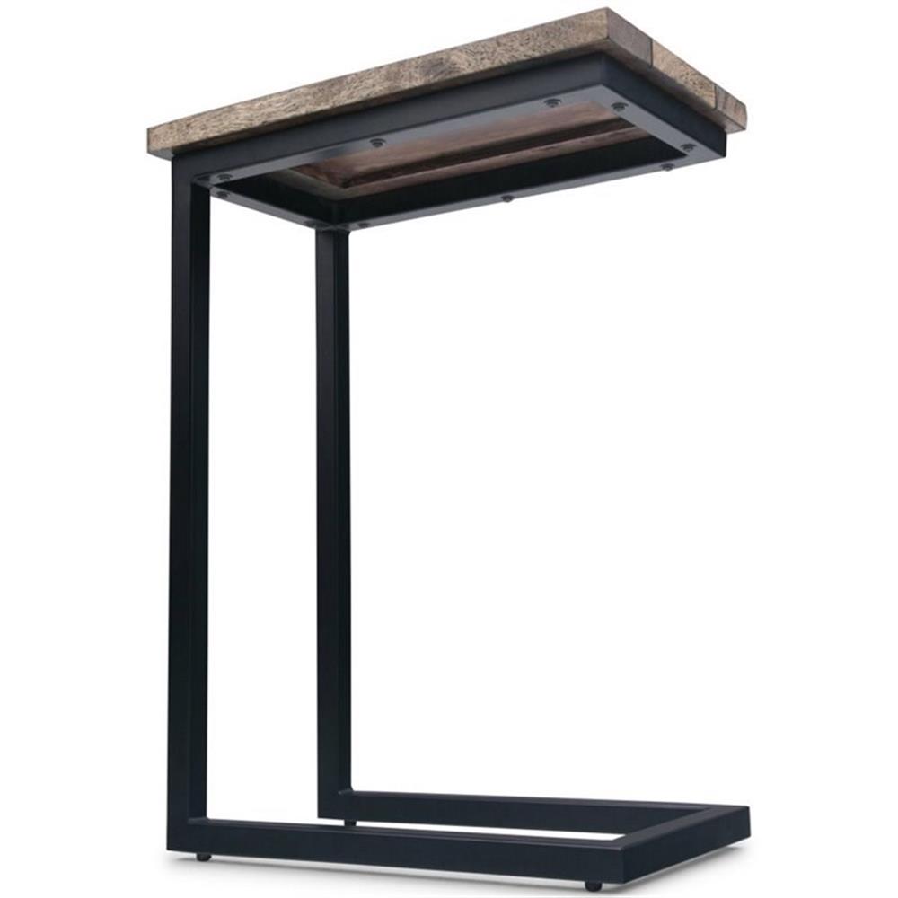 Skyler 18" Wide Solid Mango/Metal C Side Table in Beach Brown/Black ...