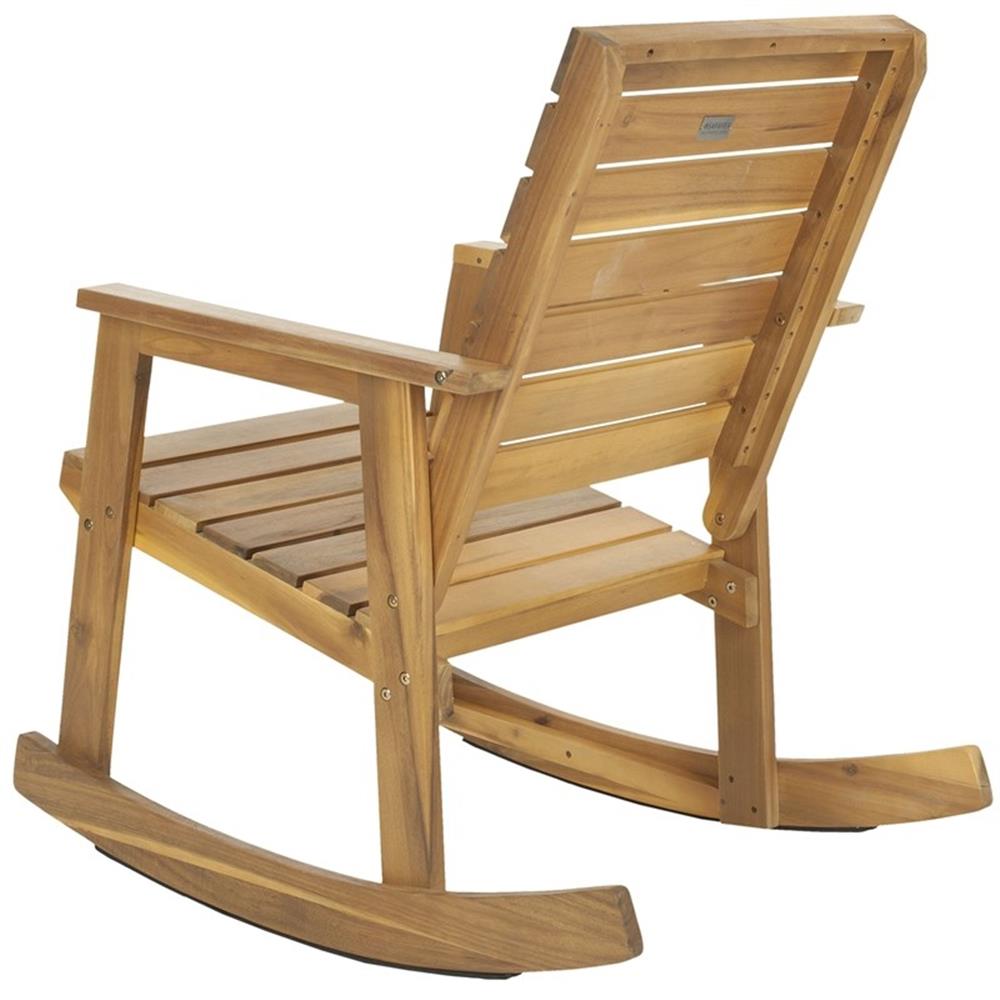 Pemberly Row Steel and Acacia Wood Rocking Chair in Teak Color ...